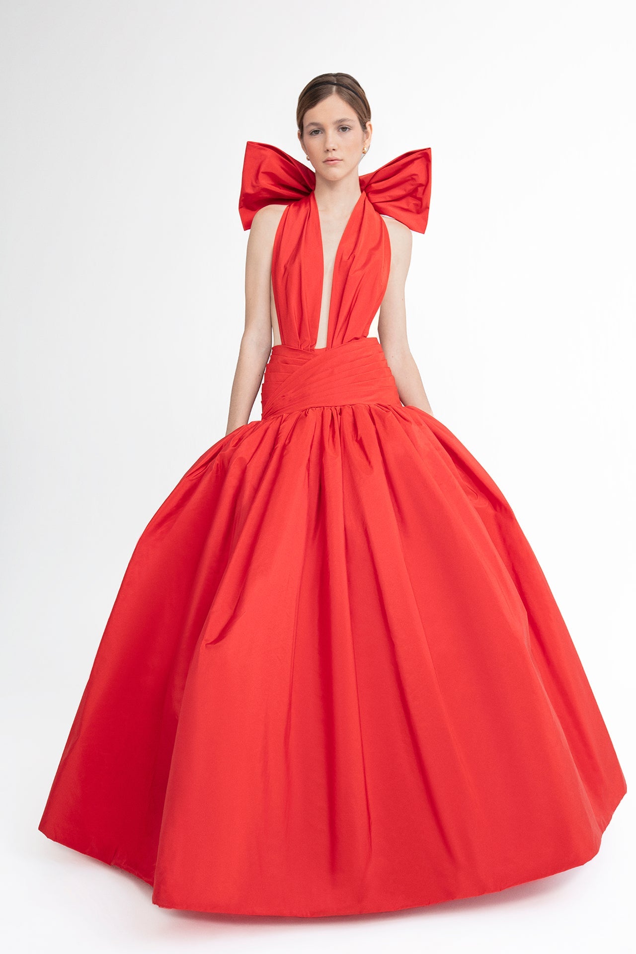 Silk and Taffeta A-line Pleated Dress – M.R DESIGN